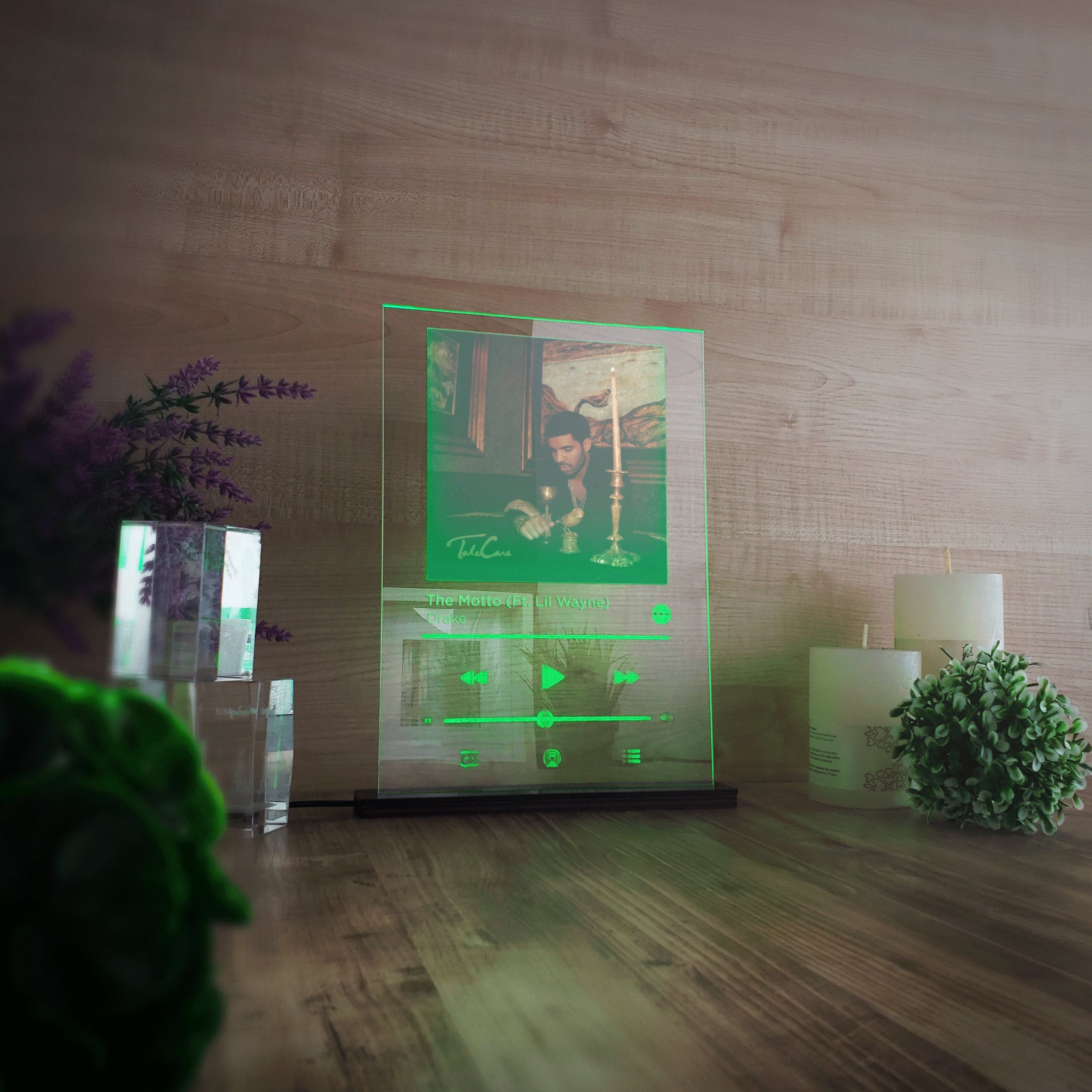 Drake Take Care Led Light Acrylic Poster Spotify Apple Music Night Lamp ...