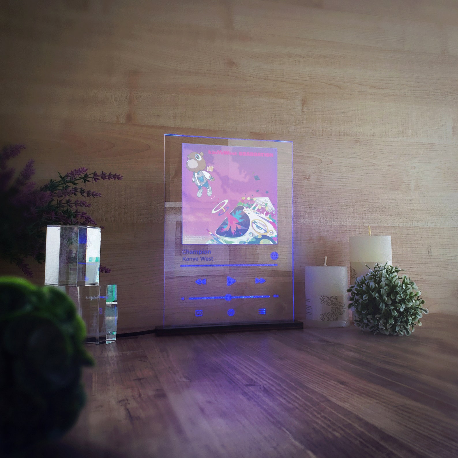 Custom Led Light Acrylic Poster Spotify Apple Music Night Lamp Decor ...