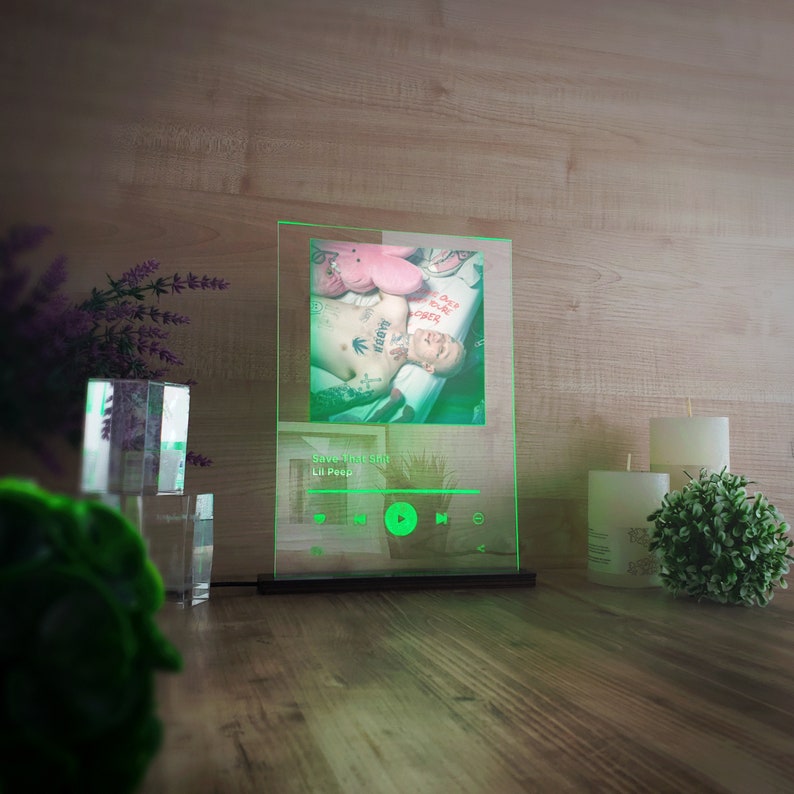 Custom Album Led Light Acrylic Poster Spotify Apple Music Night Lamp ...