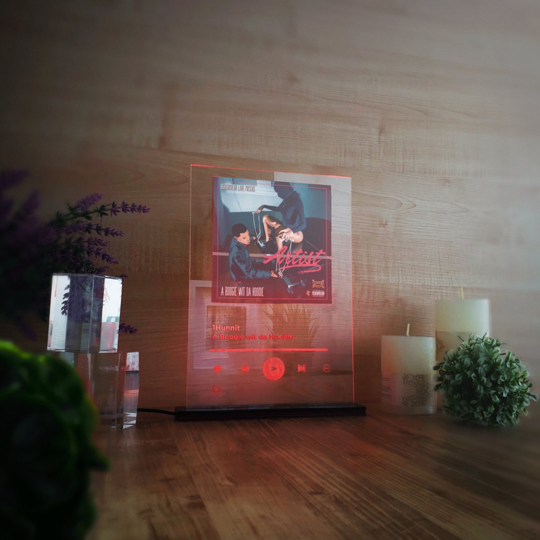 Custom Album Led Light Acrylic Poster Spotify Apple Music Night Lamp ...