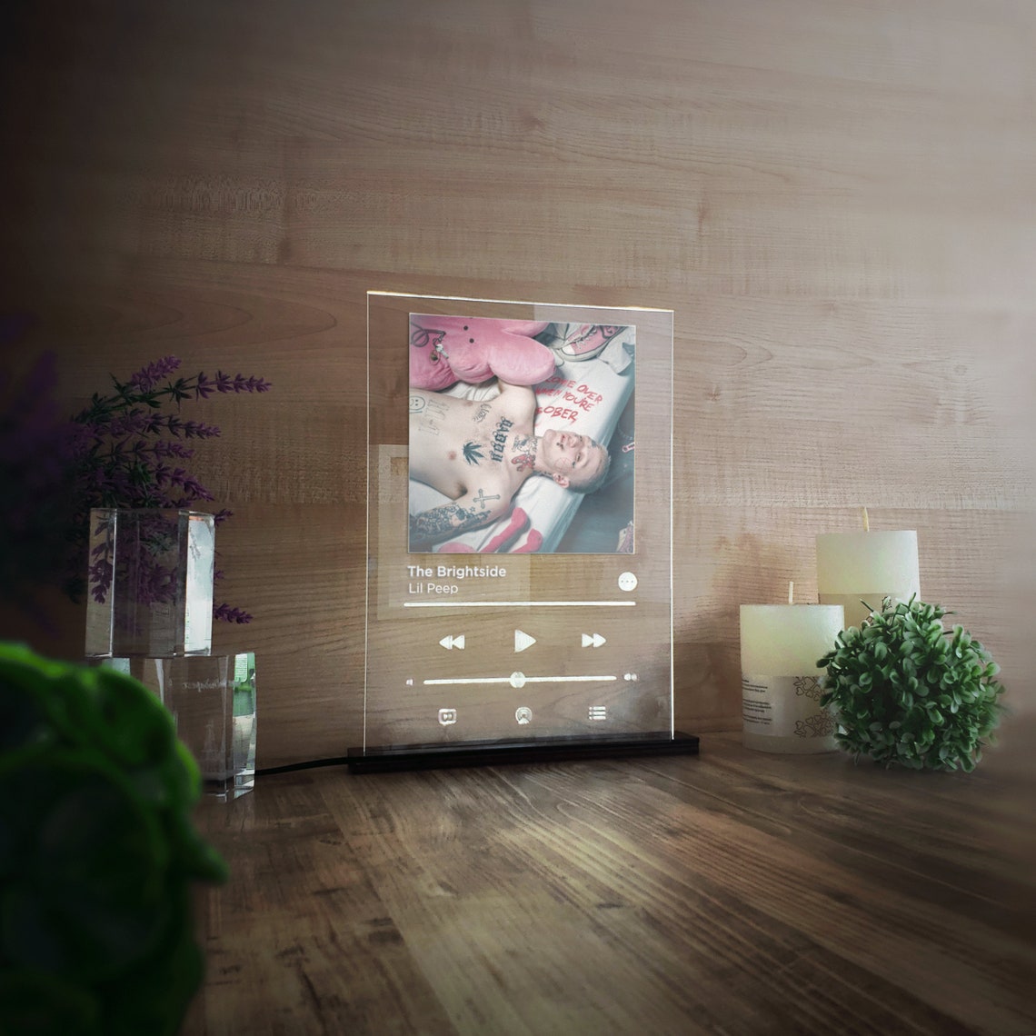 Custom Album Led Light Acrylic Poster Spotify Apple Music Night Lamp ...