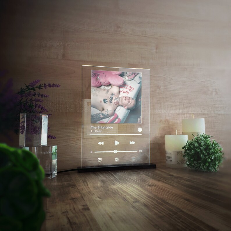 Custom Album Led Light Acrylic Poster Spotify Apple Music Night Lamp ...