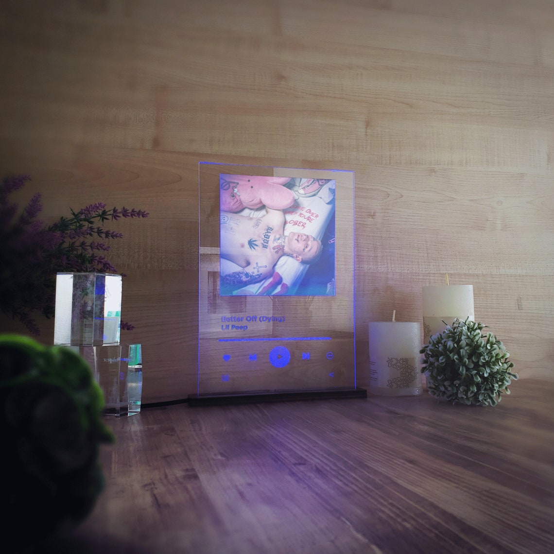 Custom Album Led Light Acrylic Poster Spotify Apple Music Night Lamp ...