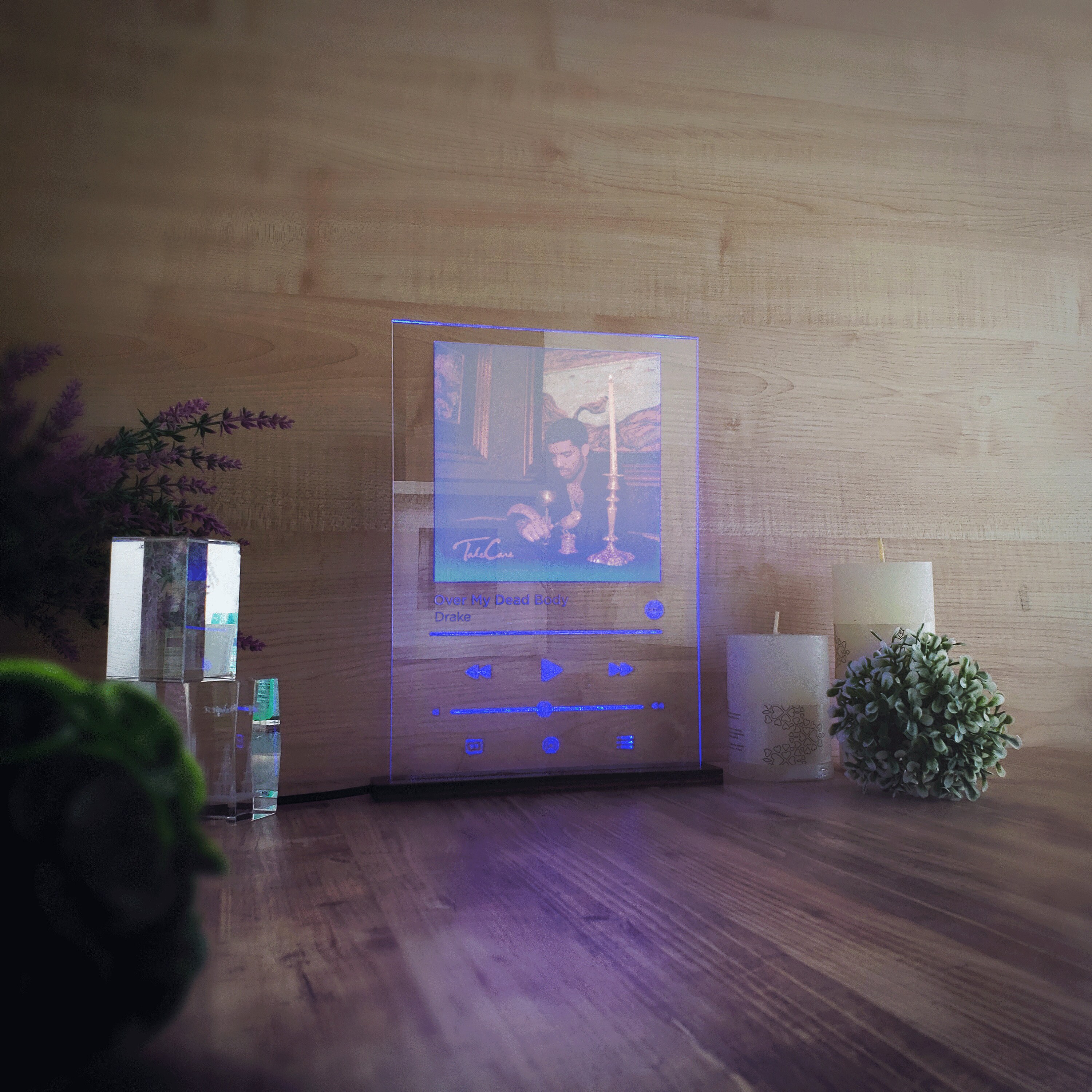 Drake Take Care Led Light Acrylic Poster Spotify Apple Music Night Lamp ...