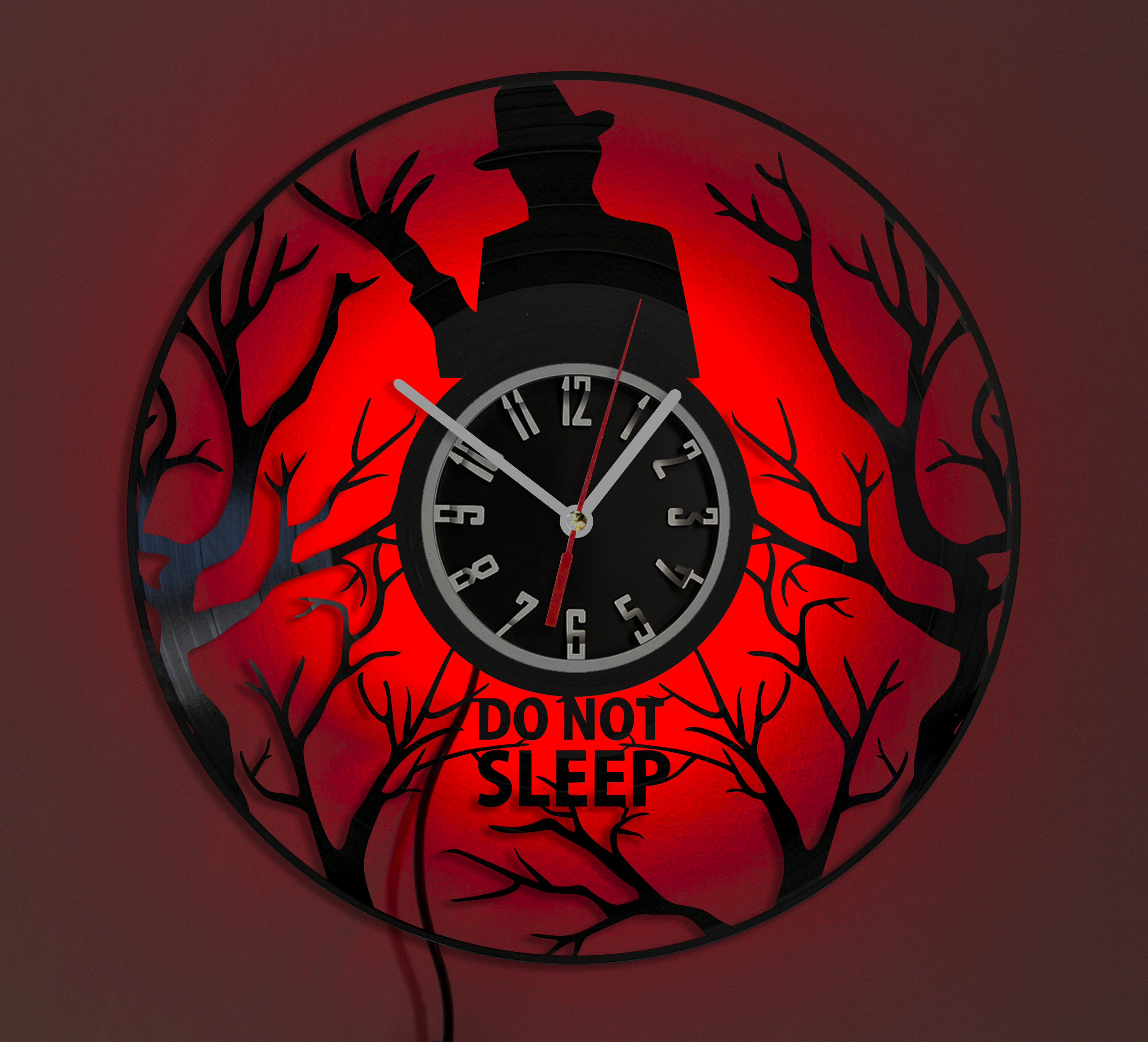 Freddie Horror Movie Wall Clock With Led Light Made Out of Vintage ...