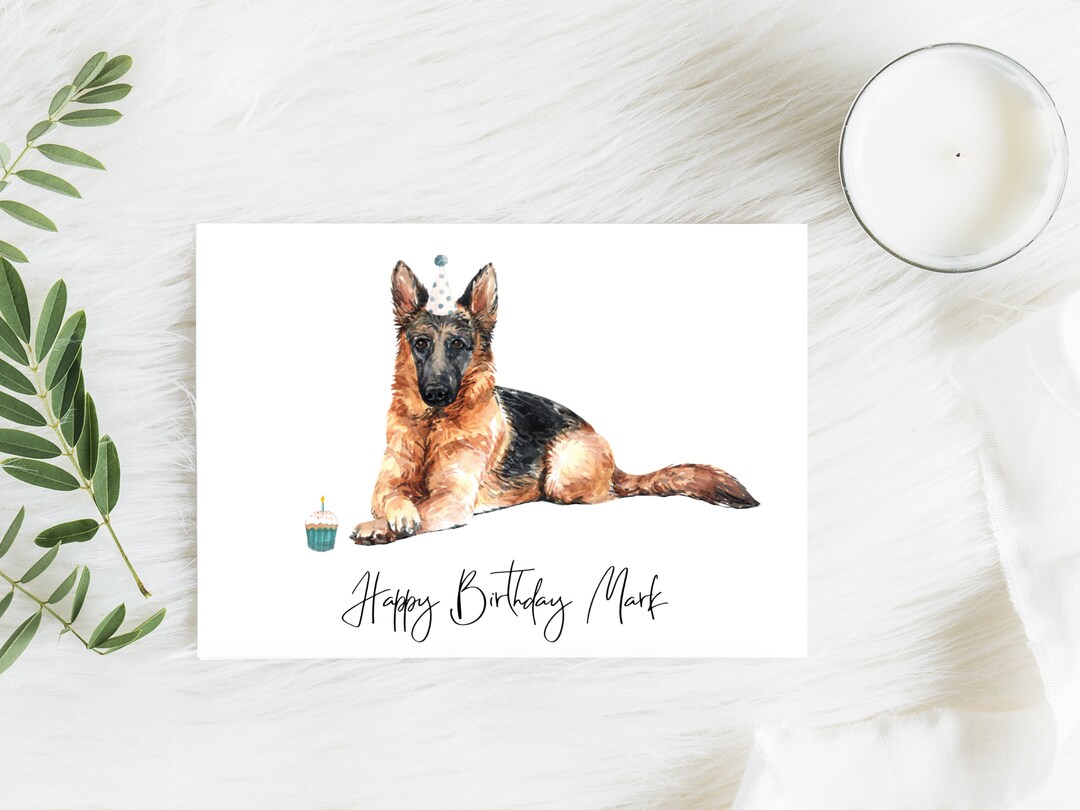 Personalised German Shepherd - Dog Birthday Card -dog Lovers Card Dog ...