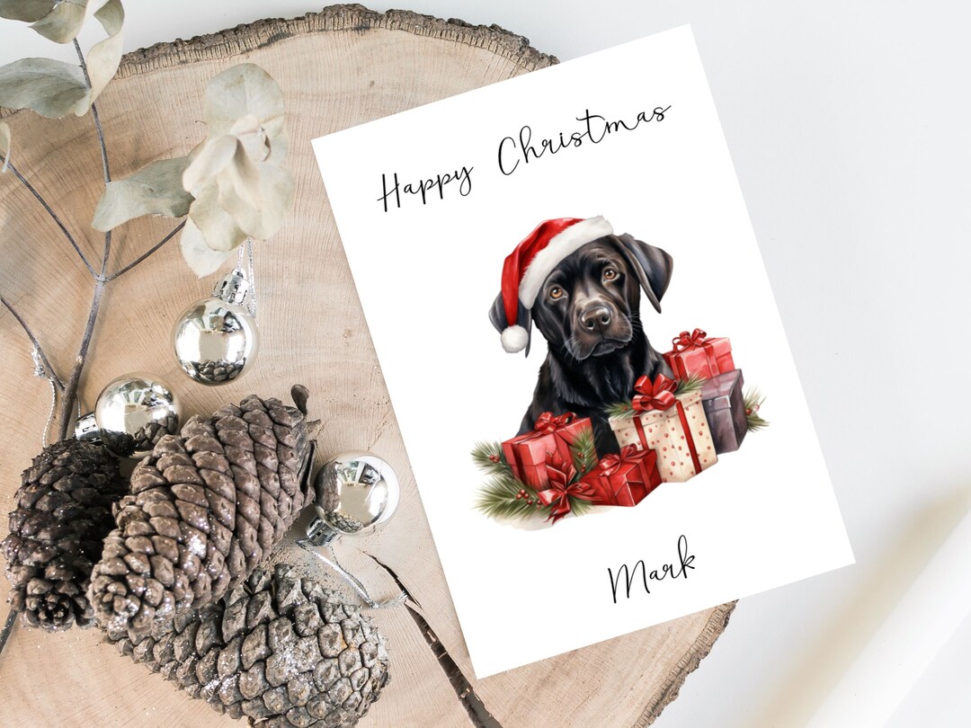 Personalised Black Labrador - Dog Christmas Card -dog Lovers Card Card ...