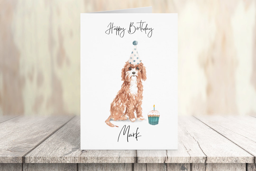 Personalised Cavapoo - Dog Birthday Card -dog Lovers Card Dog Owner ...