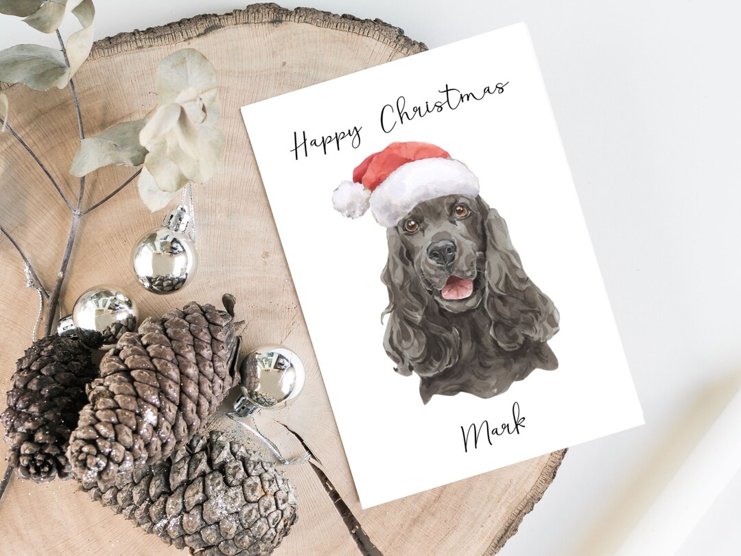 Personalised Cocker Spaniel - Dog Christmas Card -dog Lovers Card Card ...