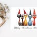 Personalised Group of Cats - Cat Christmas Card -cat Lovers Card Cat ...
