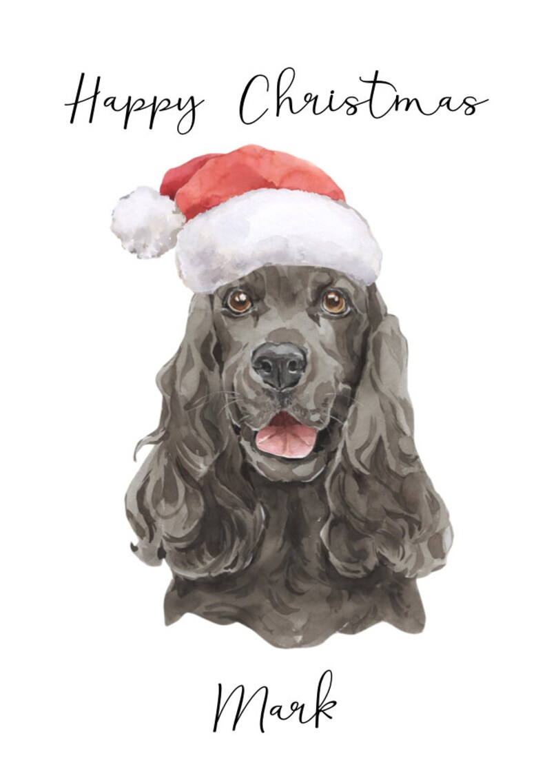 Personalised Cocker Spaniel - Dog Christmas Card -dog Lovers Card Card ...