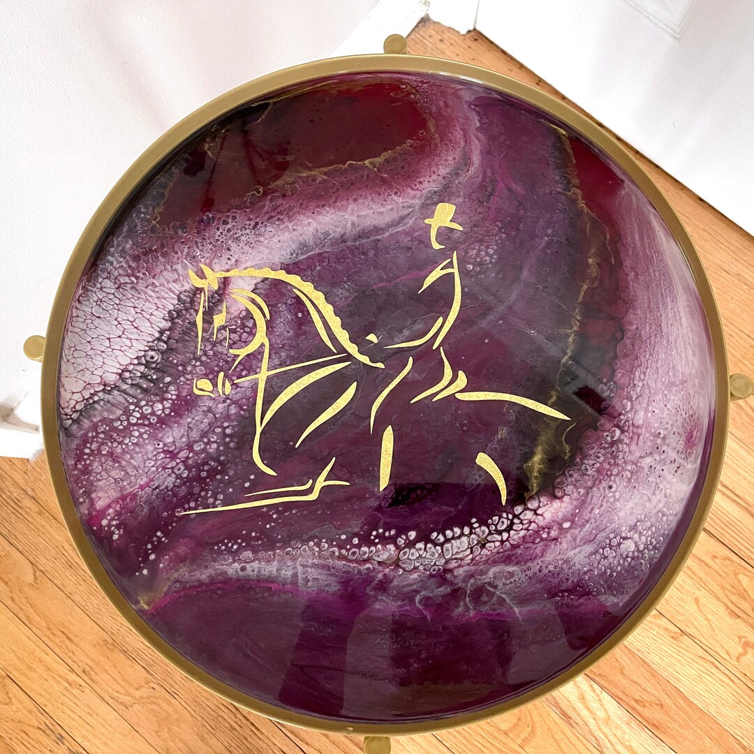 Side Table, Dressage Horse Tray Table, End Table, Gift for Dressage ...