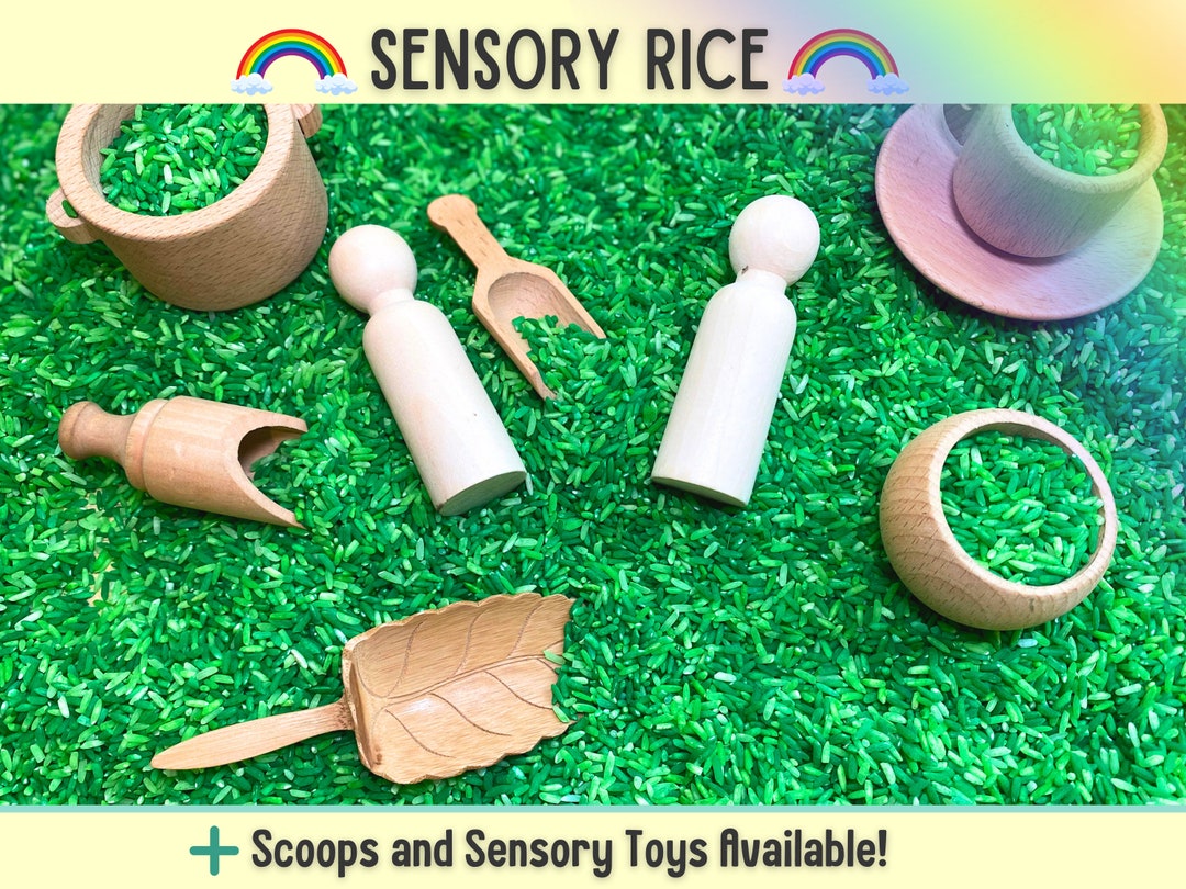 Sensory Rice for Toddlers Montessori Toy Green Rice Sensory Bin Filler ...