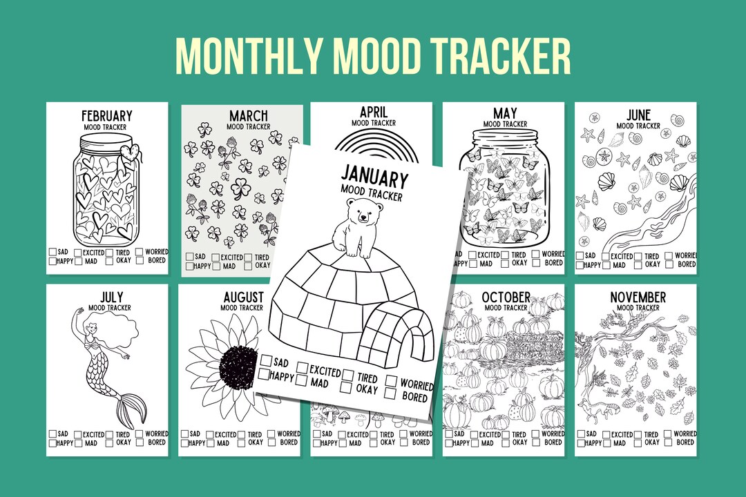 Mood Tracker for Toddlers & Kids: 12 Charts, Customizable, Interactive ...