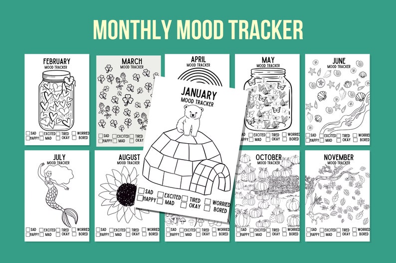 Mood Tracker for Toddlers & Kids: 12 Charts, Customizable, Interactive ...