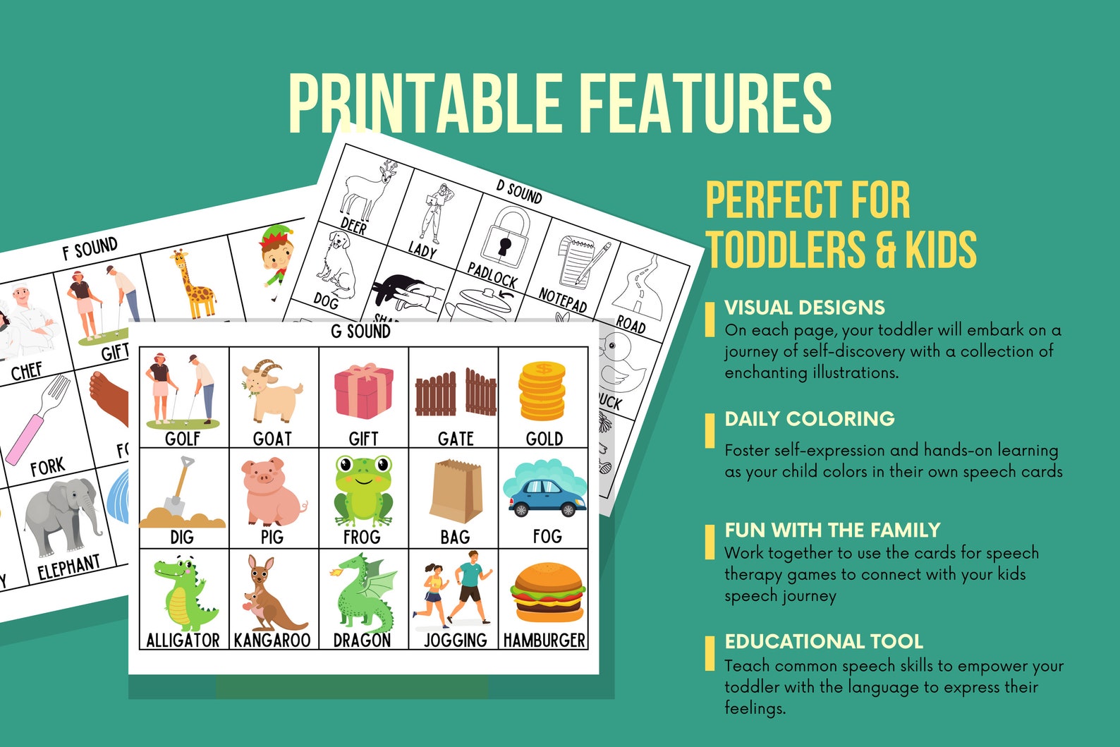 Speech Articulation Cards Learning Printable Flash Cards for Kids ...