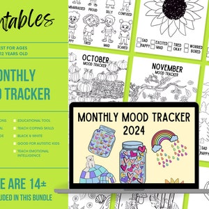 Mood Tracker for Toddlers & Kids: 12 Charts, Customizable, Interactive ...