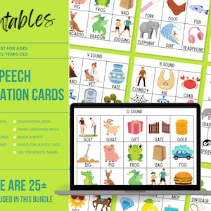 Speech Articulation Cards Learning Printable Flash Cards for Kids ...