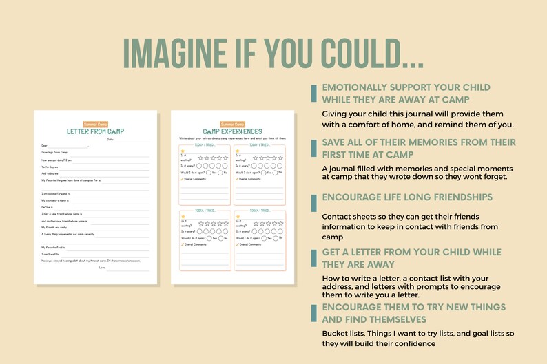 Printable Summer Camp Memory Journal Kids Printable Journal Digital ...