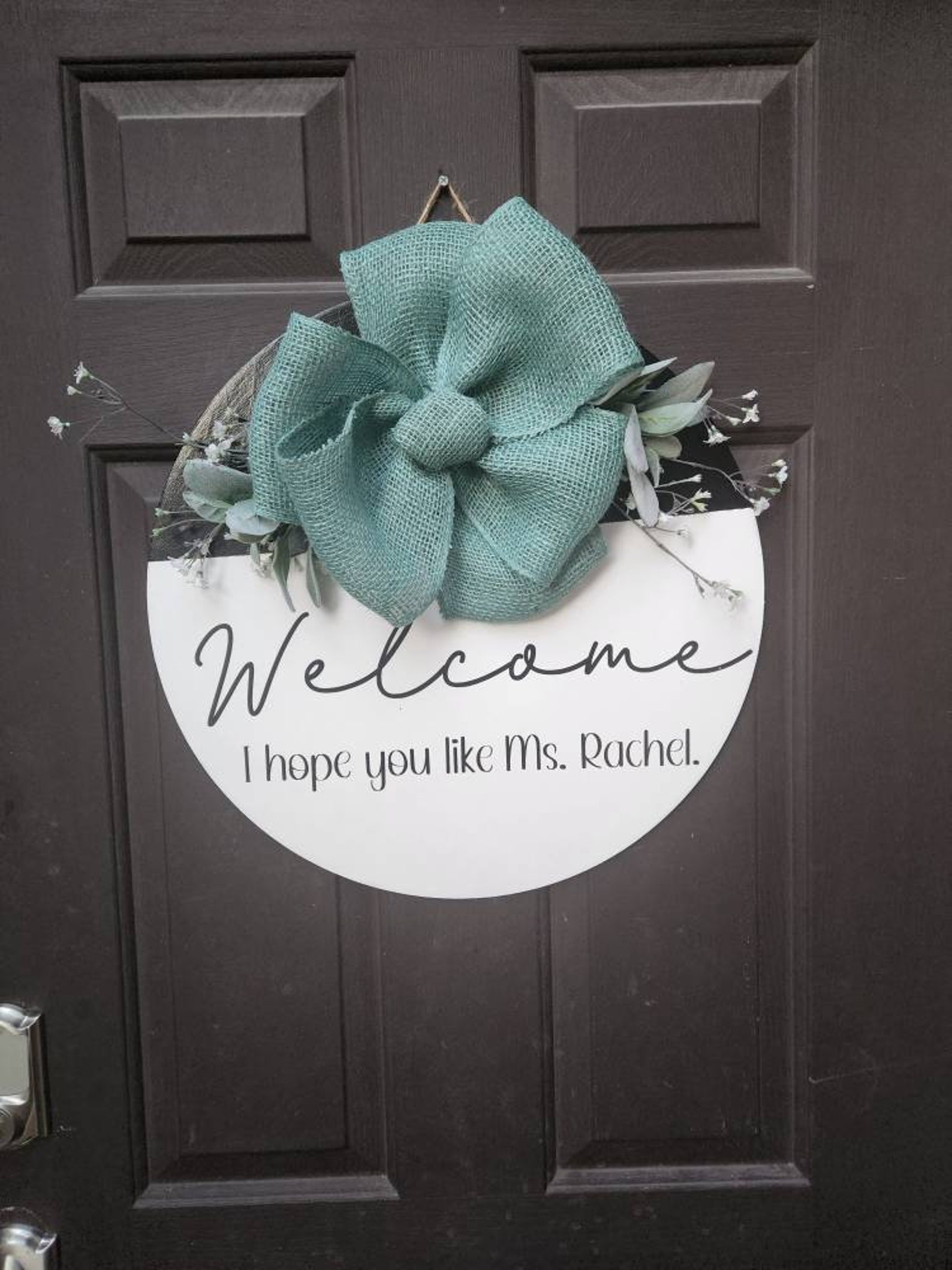 Welcome I Hope You Like Ms. Rachel Door Hanger Custom Door - Etsy