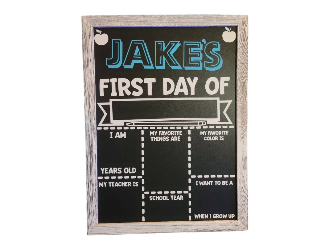 First Day of School Chalkboard Sign | First Day of School Board | 12" X ...