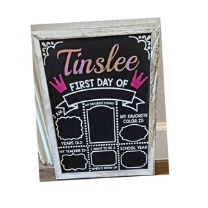 First Day of School Chalkboard Sign | First Day of School Board | 12" X ...