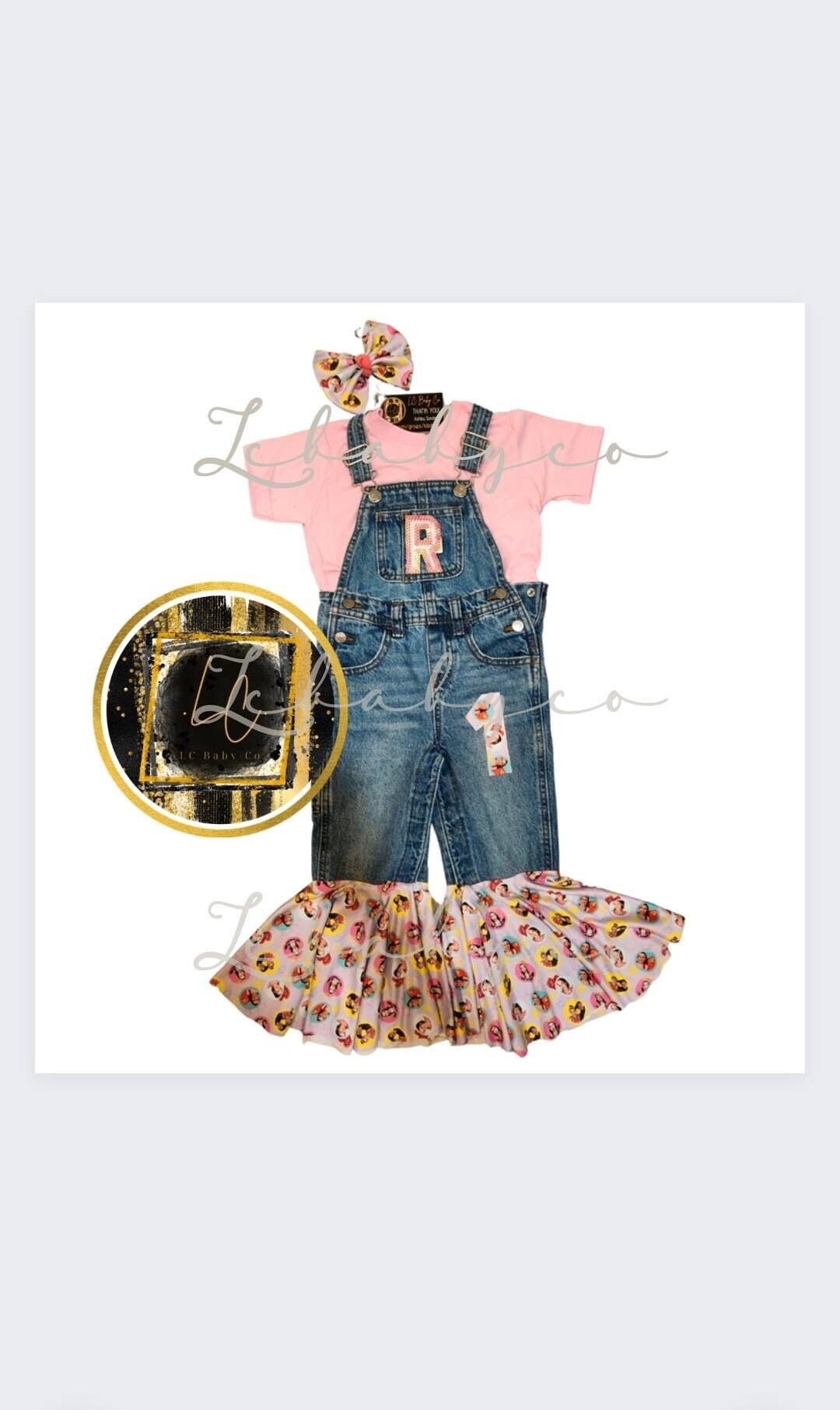 Two Songs for Littles Birthday Outfit: Personalized Initial Overalls - Etsy