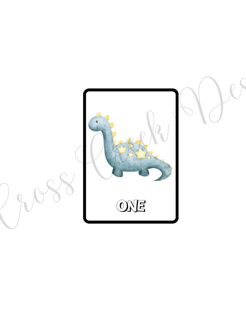 Dinosaur Number Flashcard Printable 1-10 Toddler Preschool - Etsy