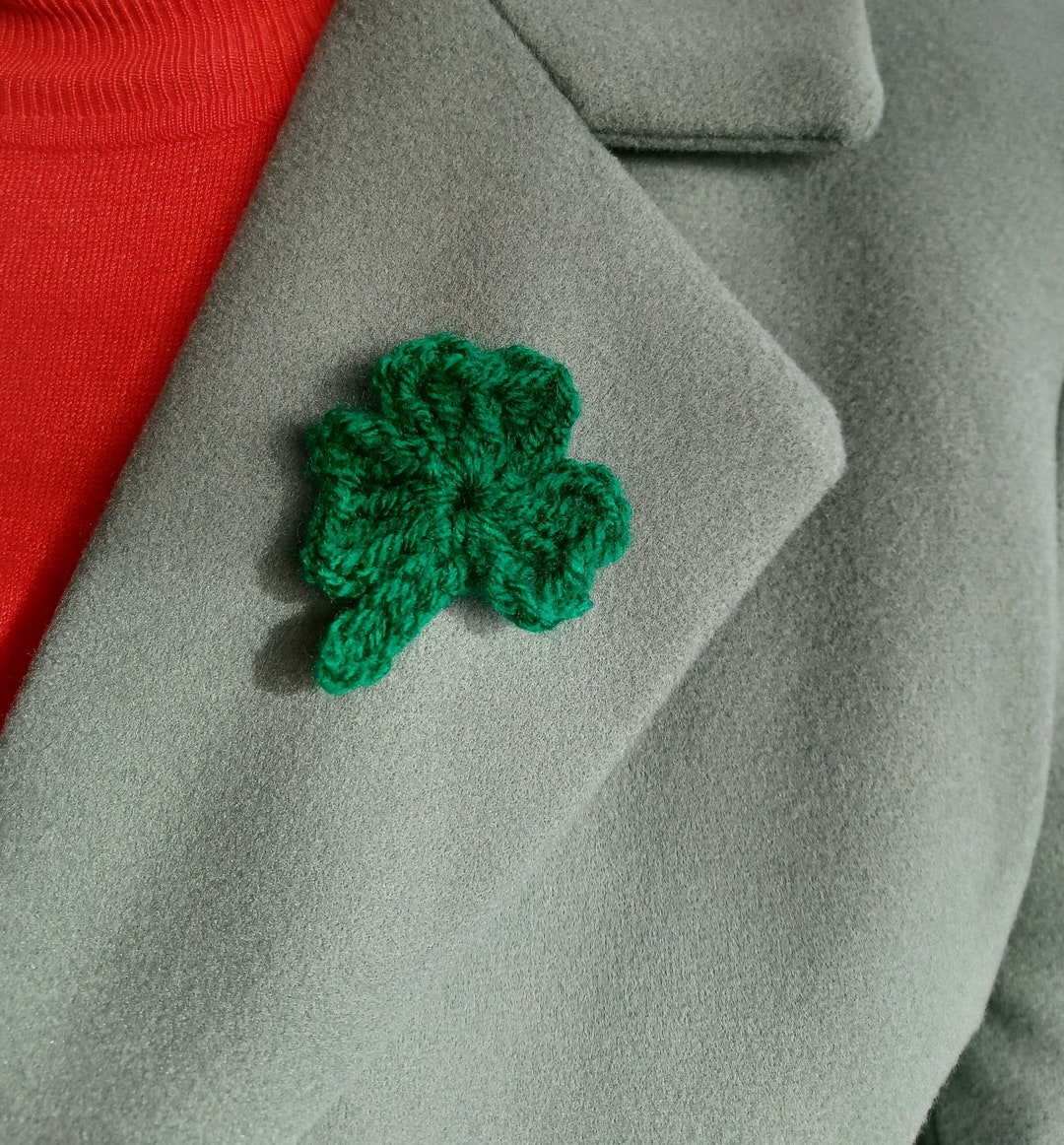 Crochet Shamrock Pin for St Patrick's Day Hand Made in Ireland - Etsy UK
