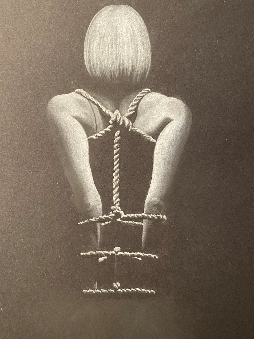 Shibari Art, Woman in Bondage - Original Drawing - Etsy