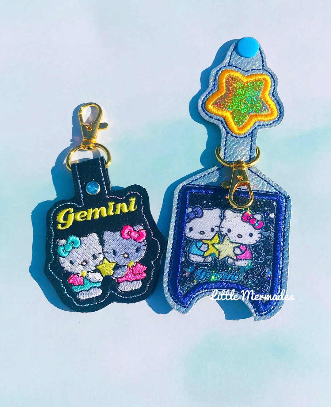 Cute Cat Keychain for Girls, Cartoon Cat Hand Sanitize Holder Keychain ...