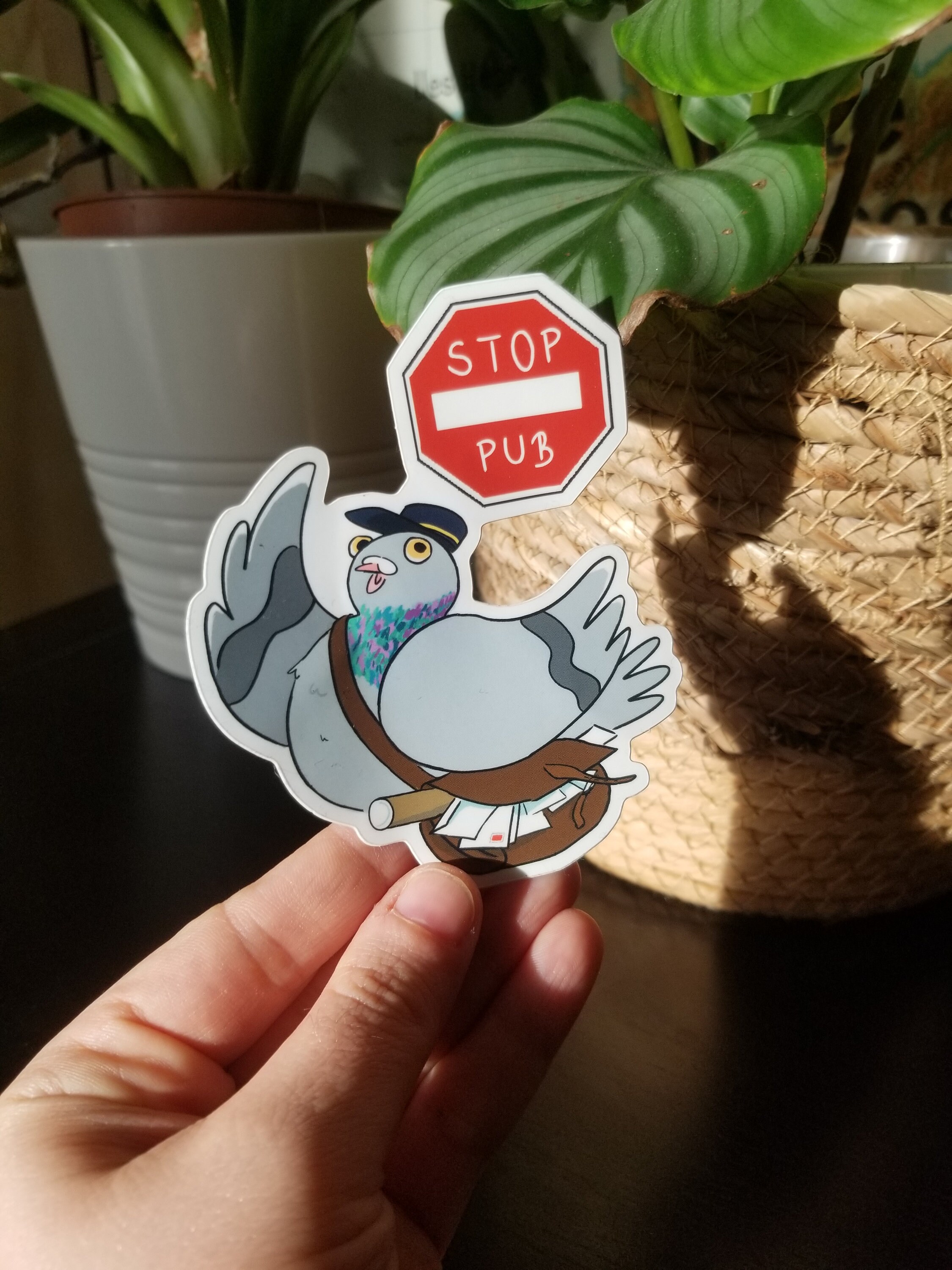 Pigeon "stop Pub" Sticker for Mailbox, Ecology, Exterior Decoration - Etsy