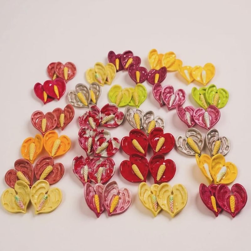 Green Anthurium Earrings - Etsy
