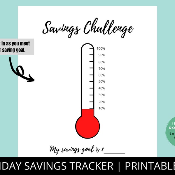 Thermometer Goal Printable - Etsy