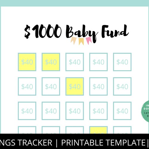 Baby Fund Savings Challenge Save 1000 Money for Baby - Etsy