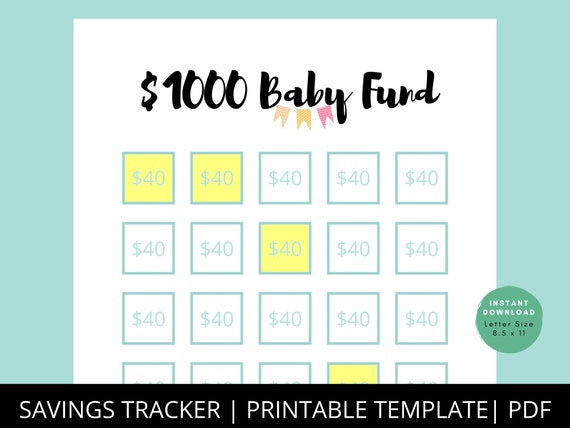 Baby Fund Savings Challenge Save 1000 Money for Baby - Etsy