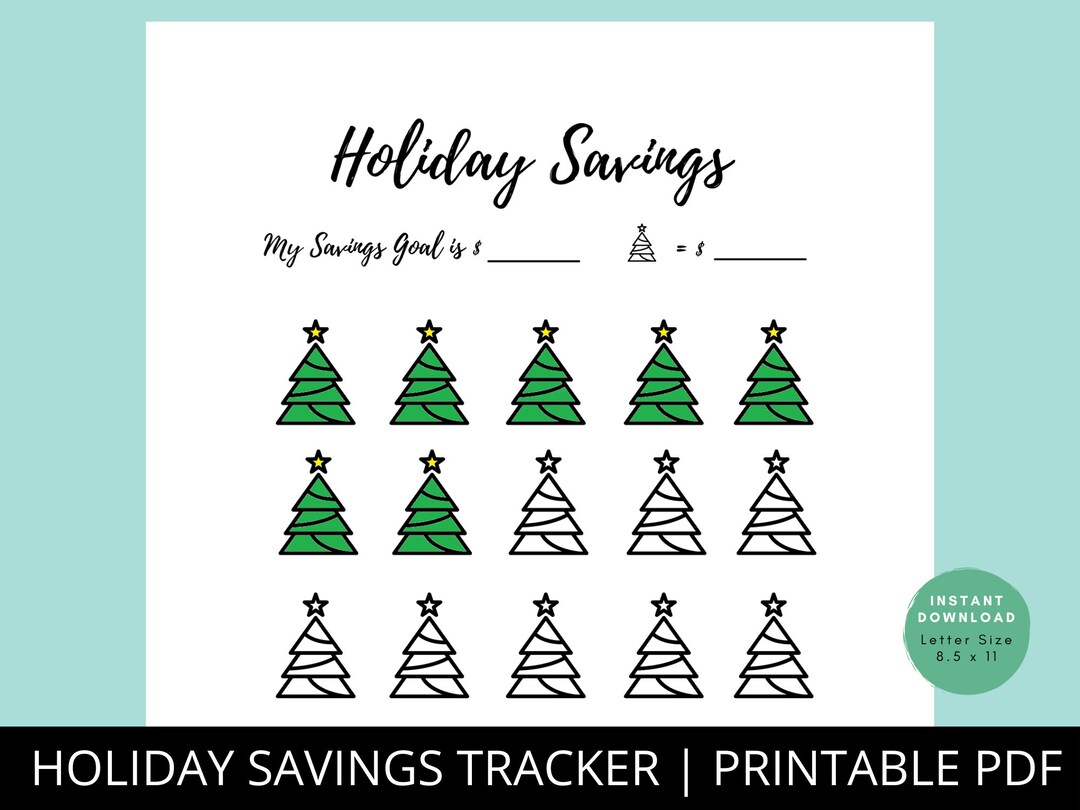 Christmas Savings Tracker Holiday Money Challenge PDF - Etsy