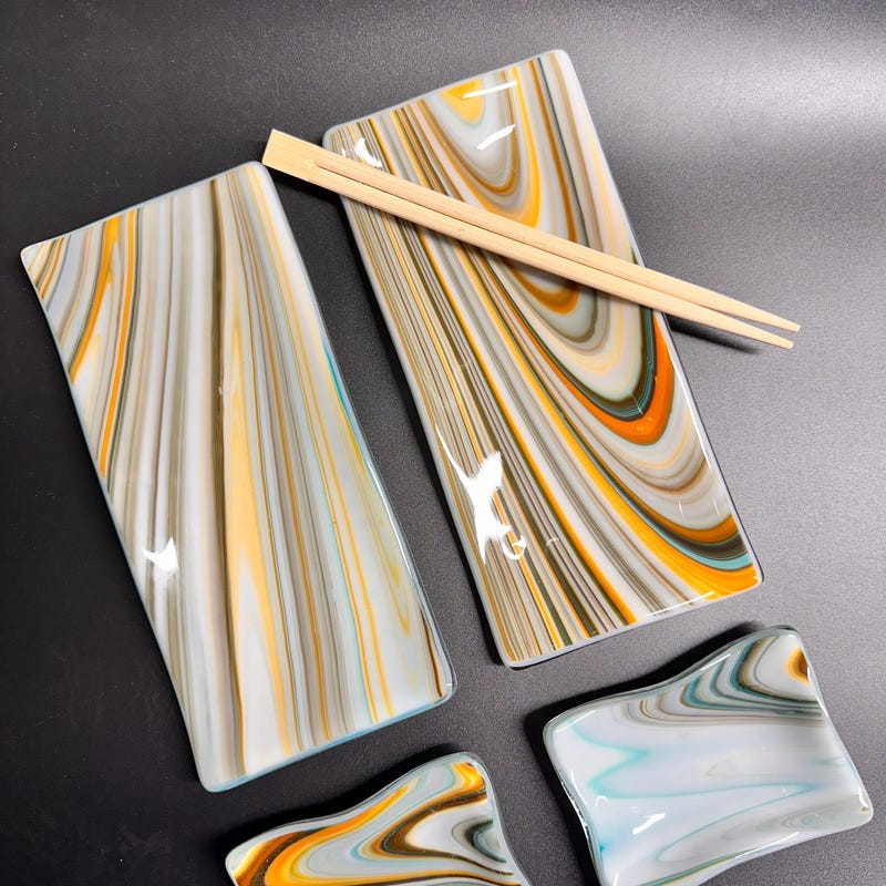 Fused Glass Sushi Plate - Etsy