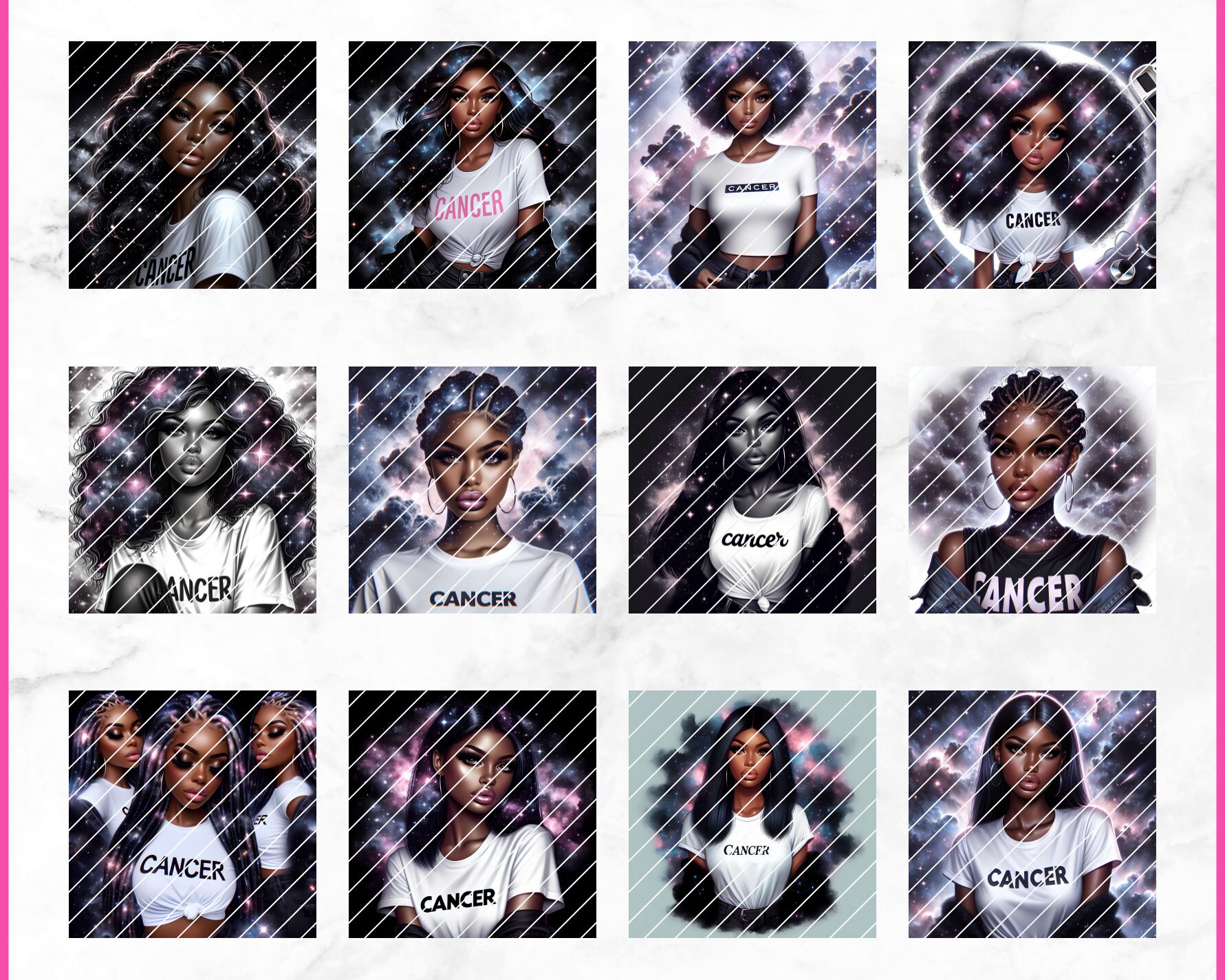 Cosmic Cancer Digital Paper Png - Etsy