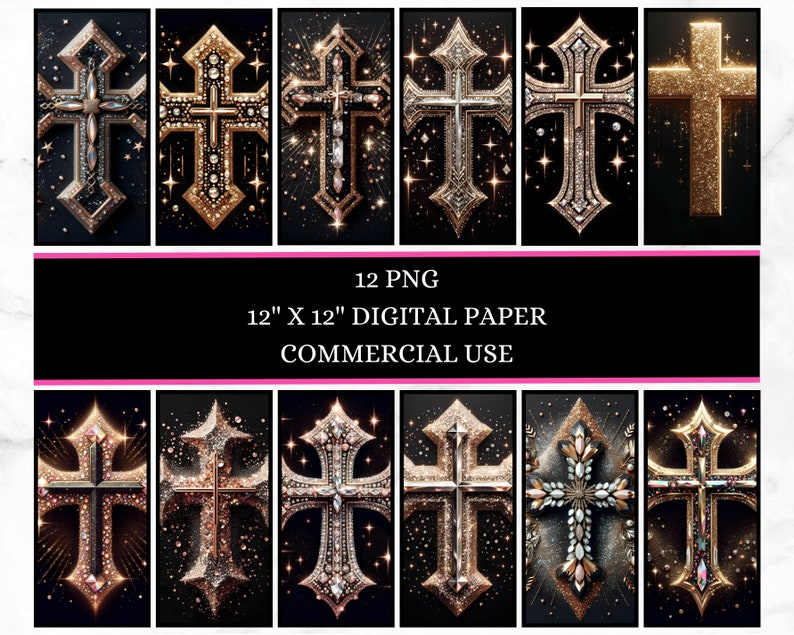 Gold Cross Digital Paper Png - Etsy