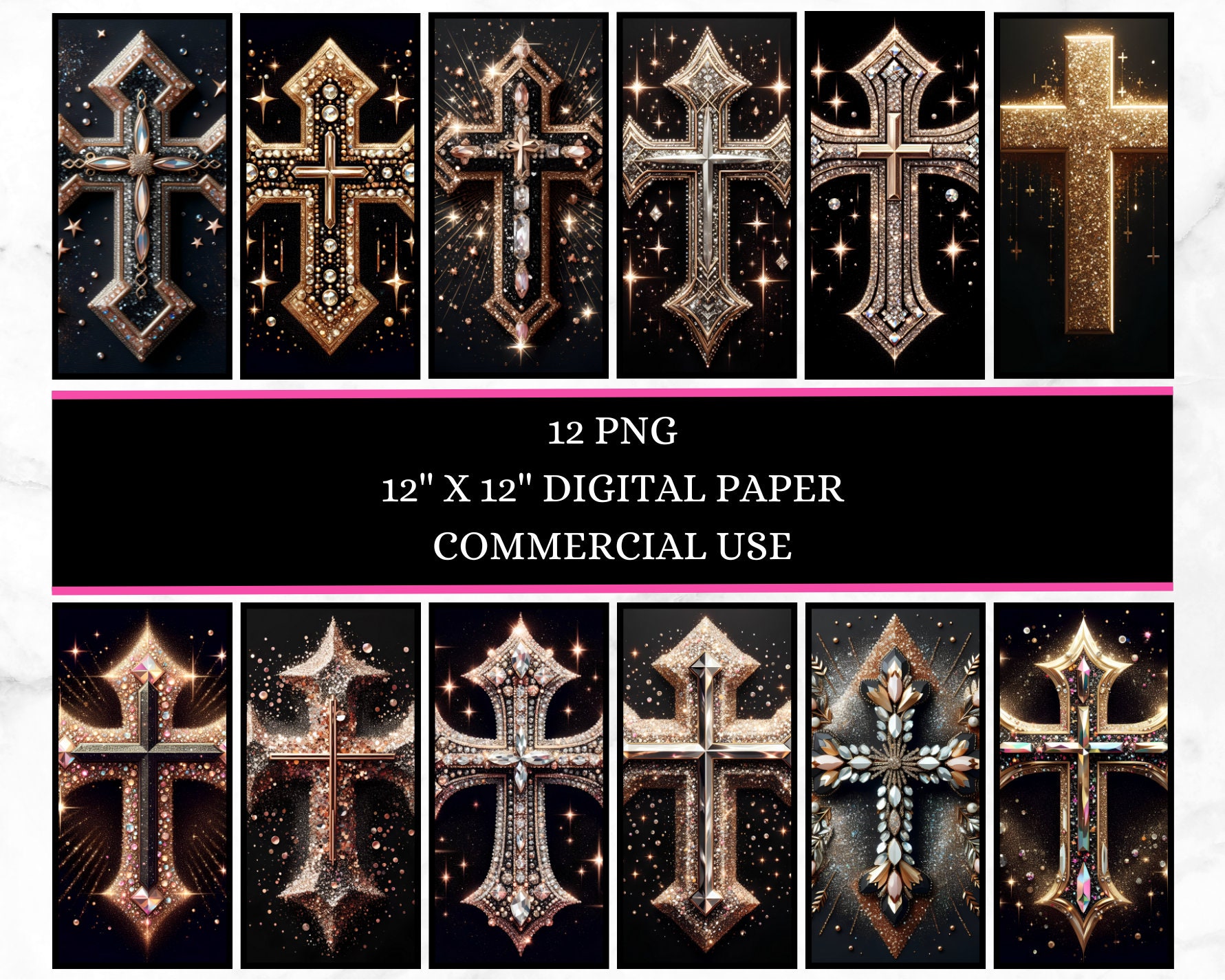 Gold Cross Digital Paper Png - Etsy