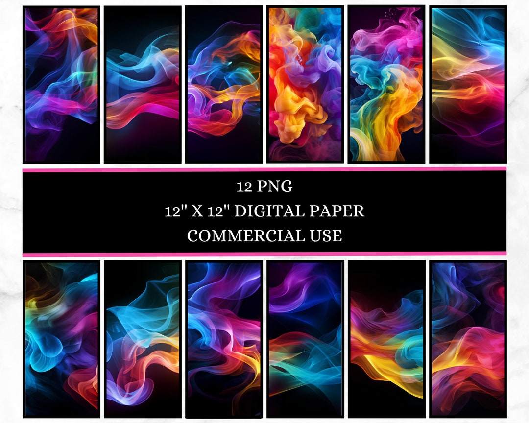 3D Rainbow Smoke Digital Paper Png - Etsy