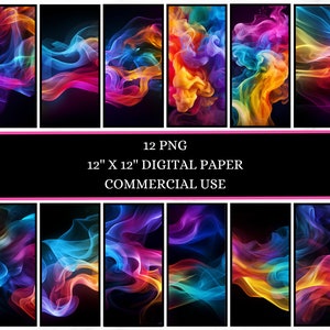 3D Rainbow Smoke Digital Paper Png - Etsy