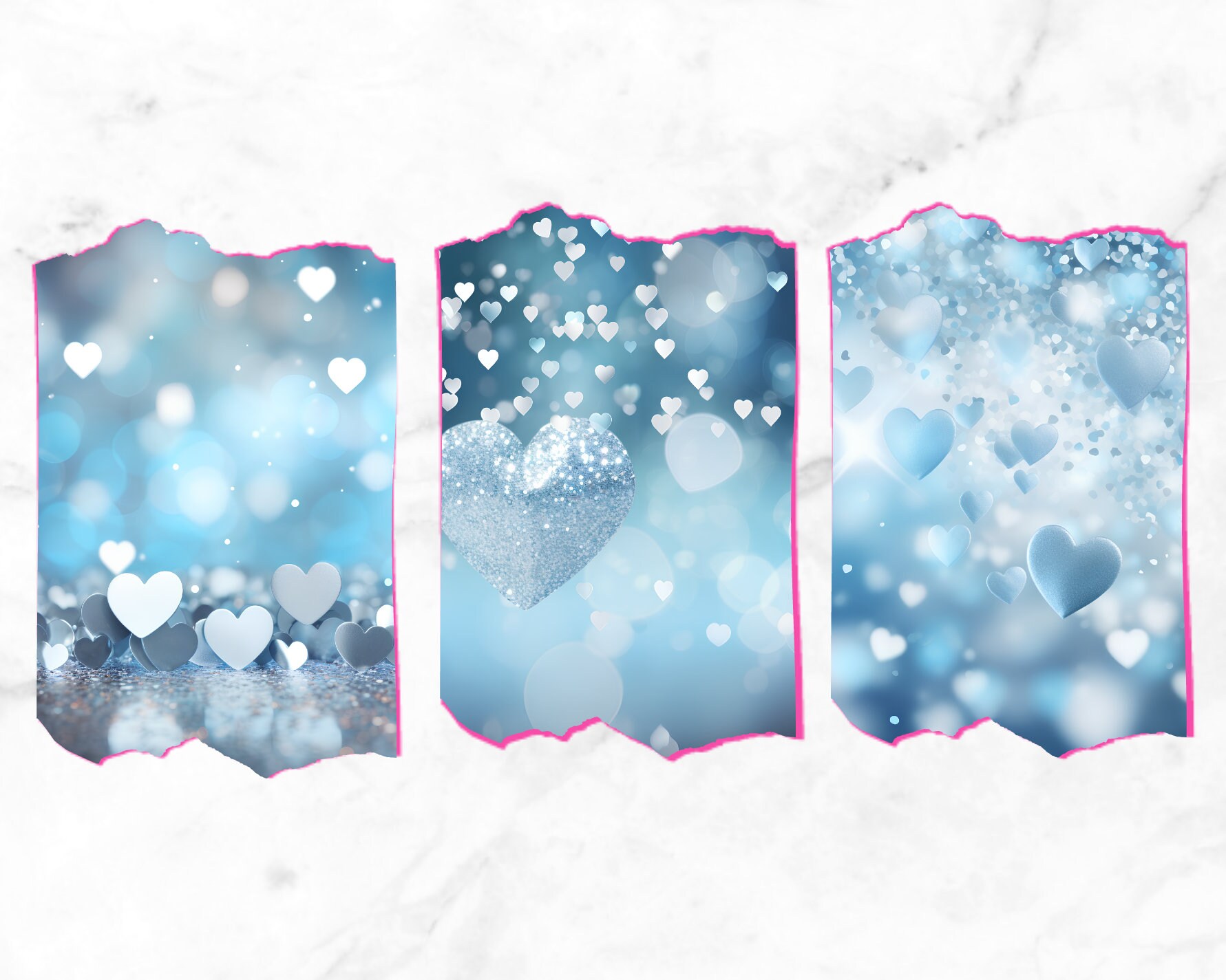 Blue Falling Hearts Digital Paper Png - Etsy