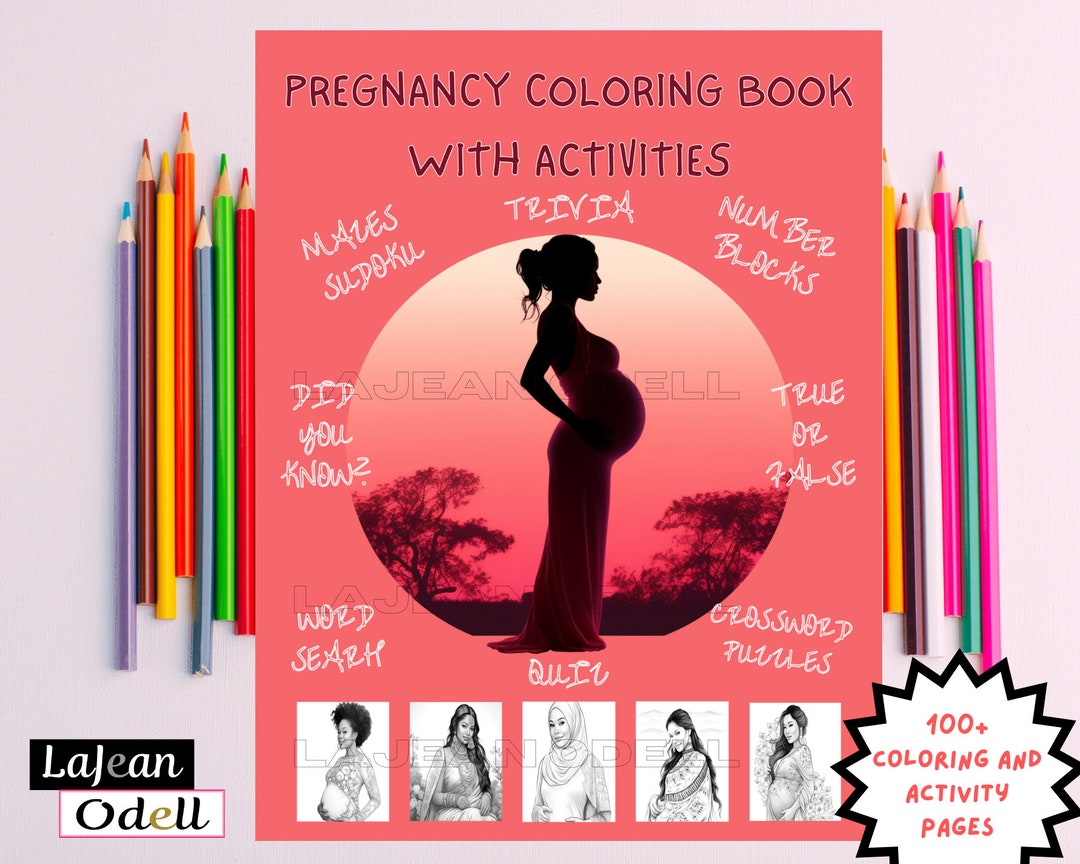 Pregnancy Coloring Book With Activities Pdf - Etsy
