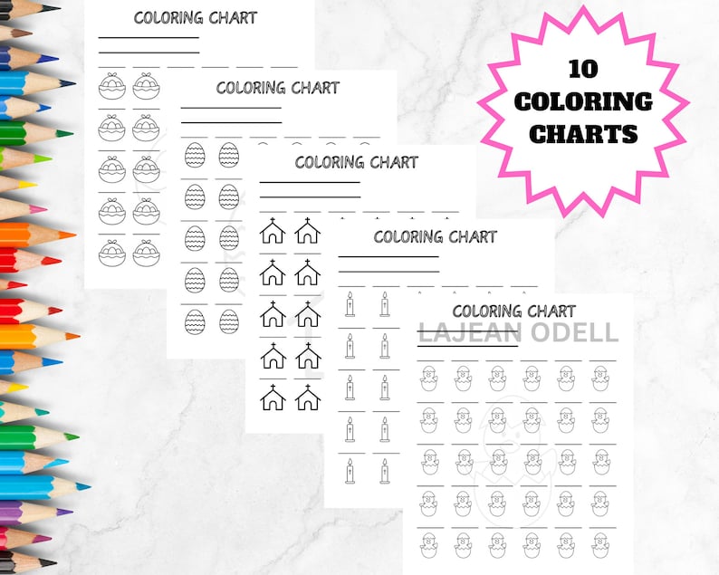 Easter Color Swatch Charts, Marker & Pencil Testing (PNG, PDF) - Etsy