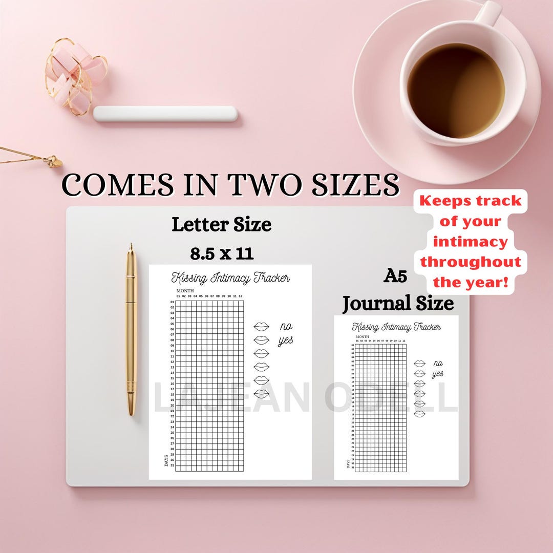 Yearly Kissing Intimacy Tracker: A5 Journal Page (digital Download) - Etsy