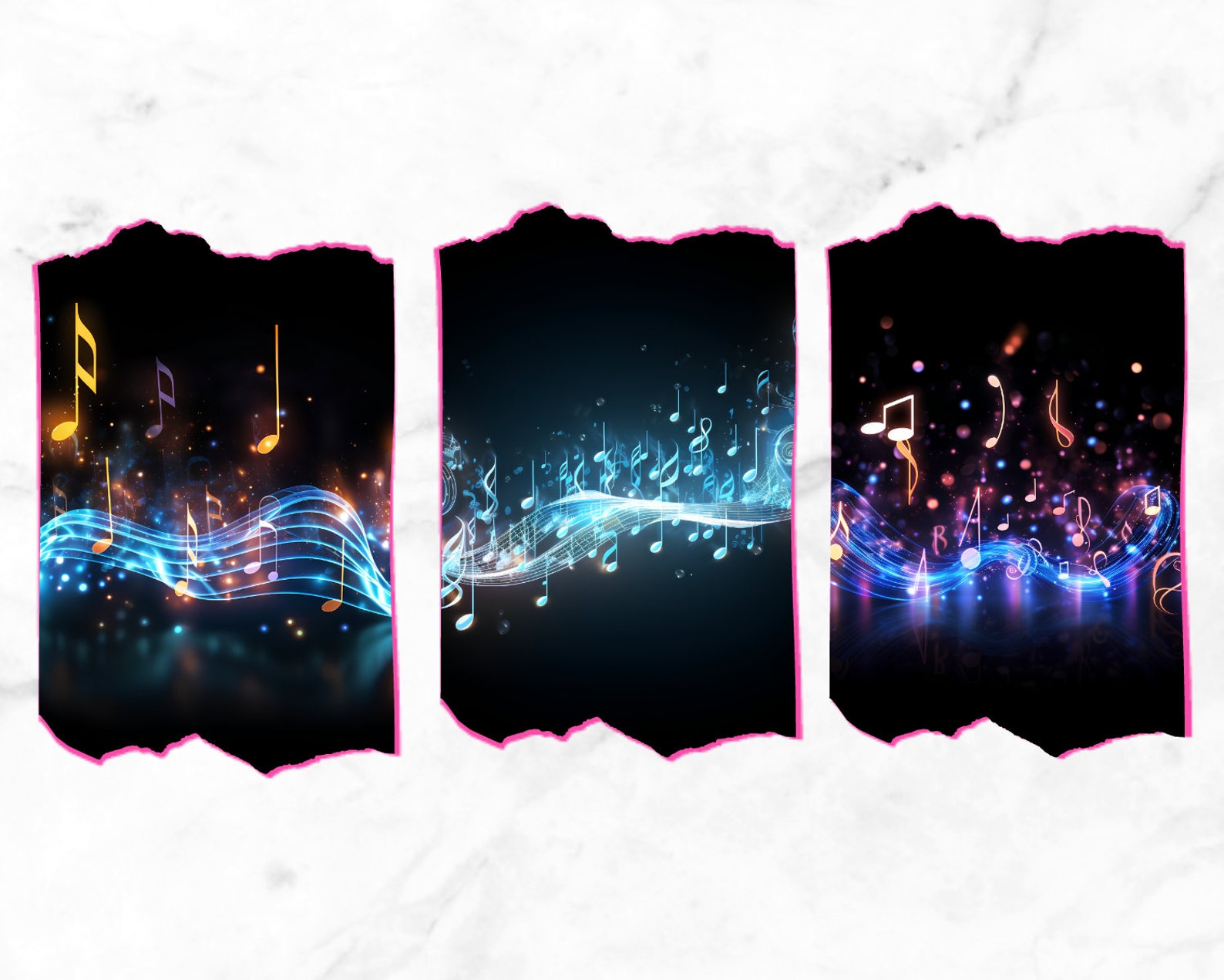 Glowing Music Notes Digital Paper Png - Etsy