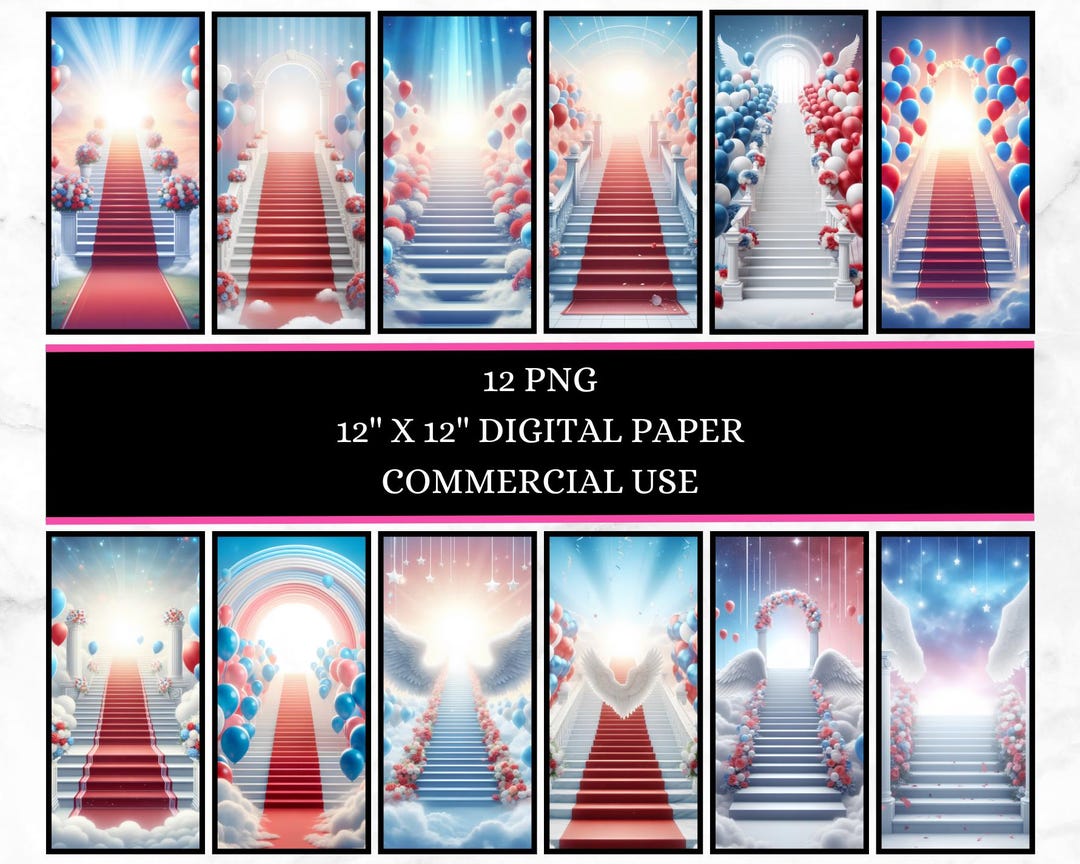 Heavenly Birthday and Remembrance Memorial Red, White, and Blue Digital ...