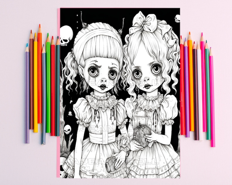 Creepy Dolls Coloring Book Etsy